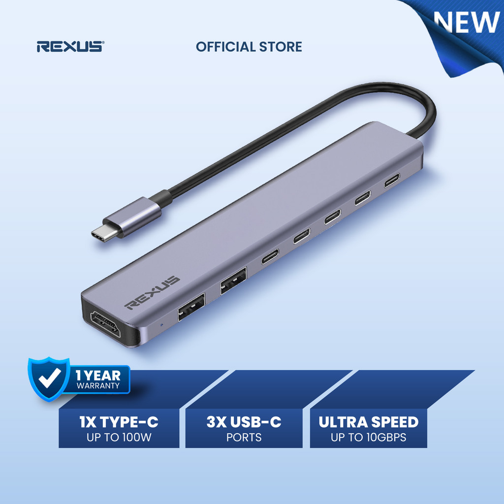 Jual Rexus USB C Hub 8 in 1 RXT - 811 Docking Station | Shopee Indonesia