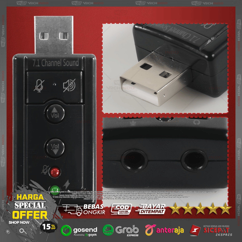 Jual Sound Card USB 7.1 Eksternal dengan Surround Audio Channel Lengkap ...