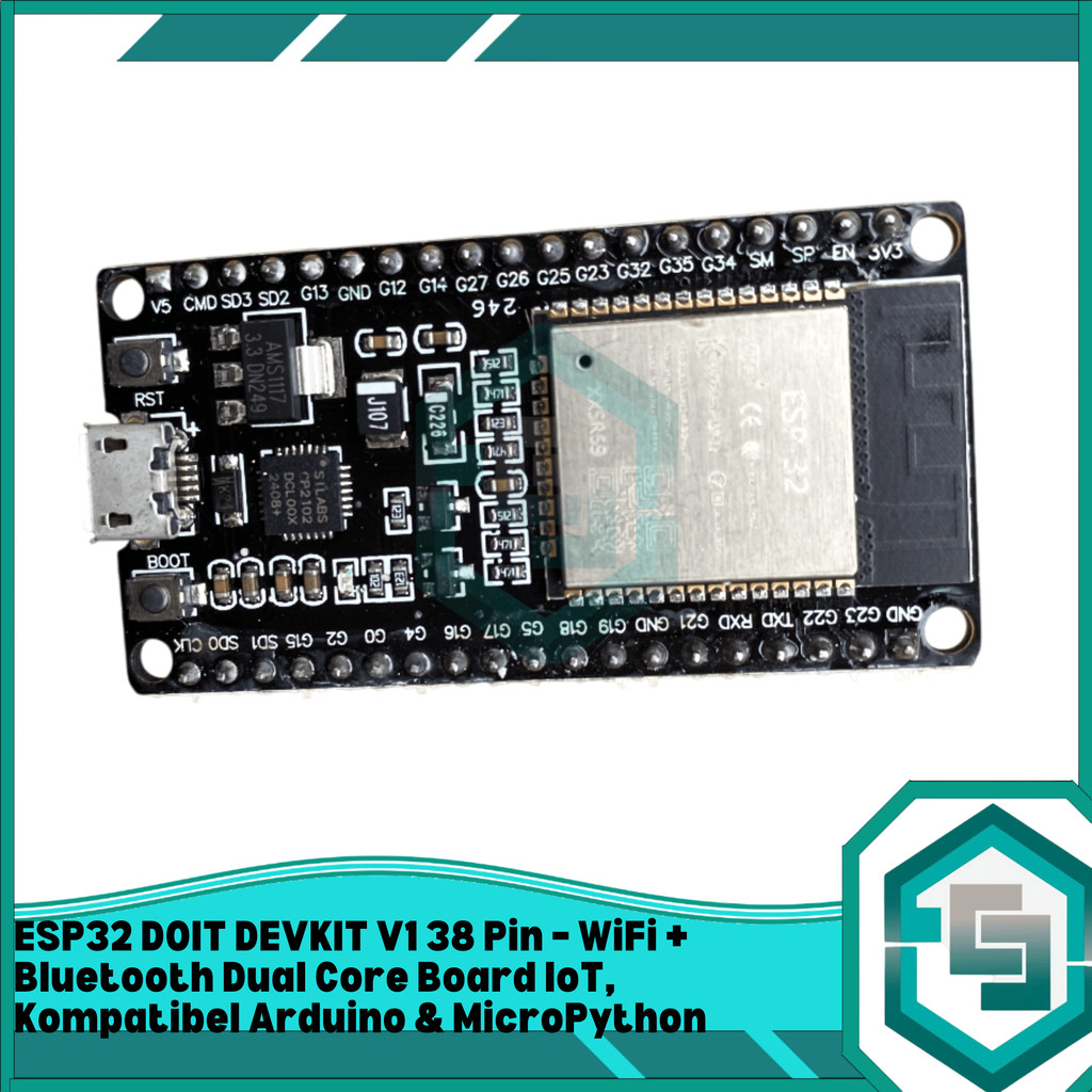 Jual ESP32 DOIT DEVKIT V1 38 Pin – WiFi + Bluetooth Dual Core Board IoT ...