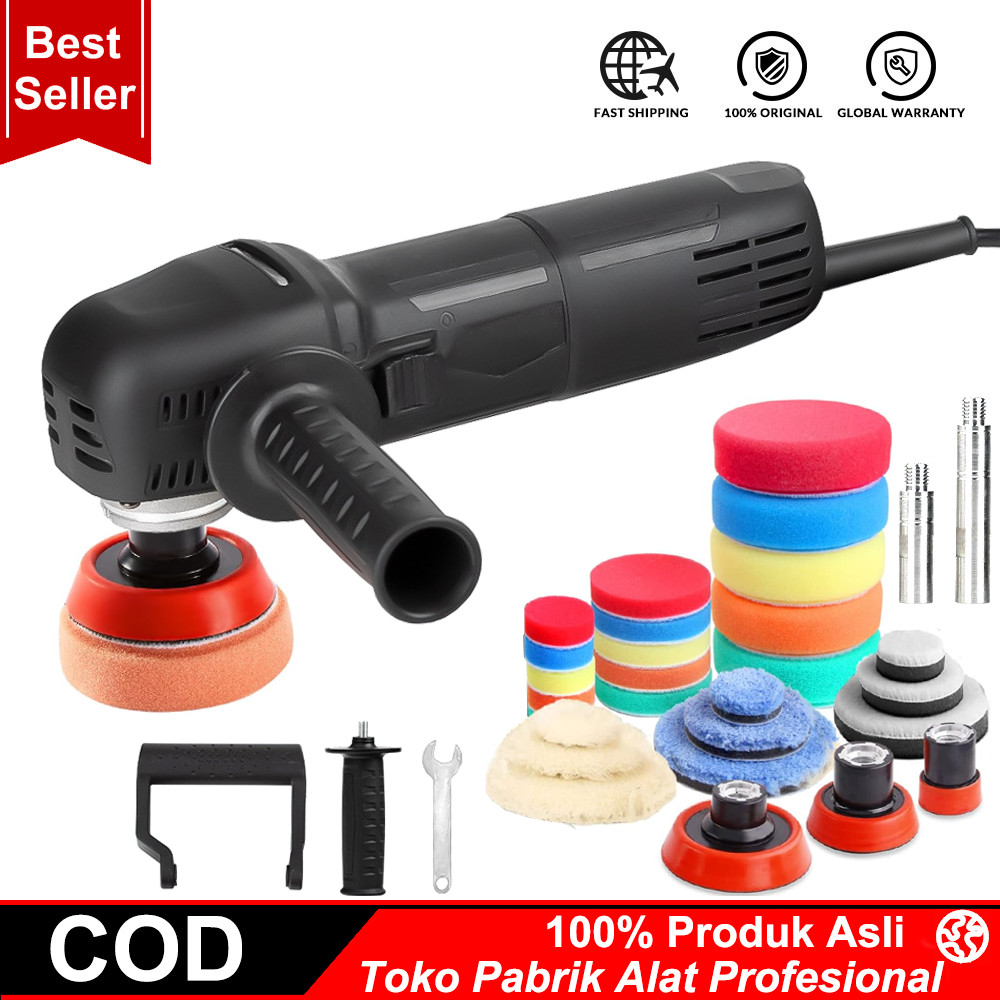 Jual Mesin Poles Mobil Mini 980W, 1” 2” 3” Detail Polisher Set, Alat ...