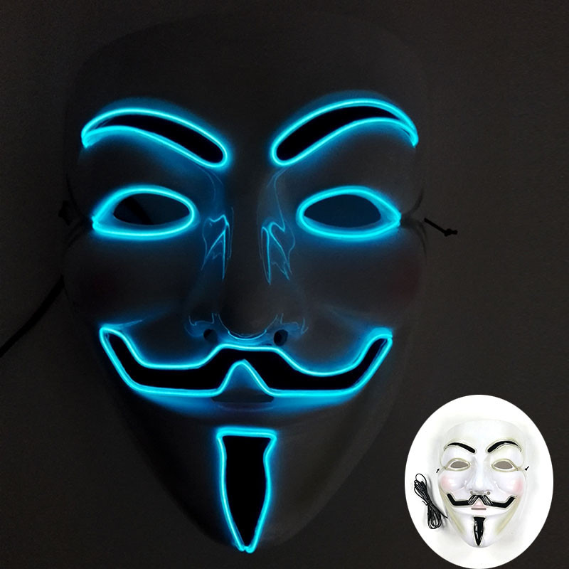 Jual Cosplay Costume Prop Luminous Full Face Guy Fawkes Mask Hacker ...