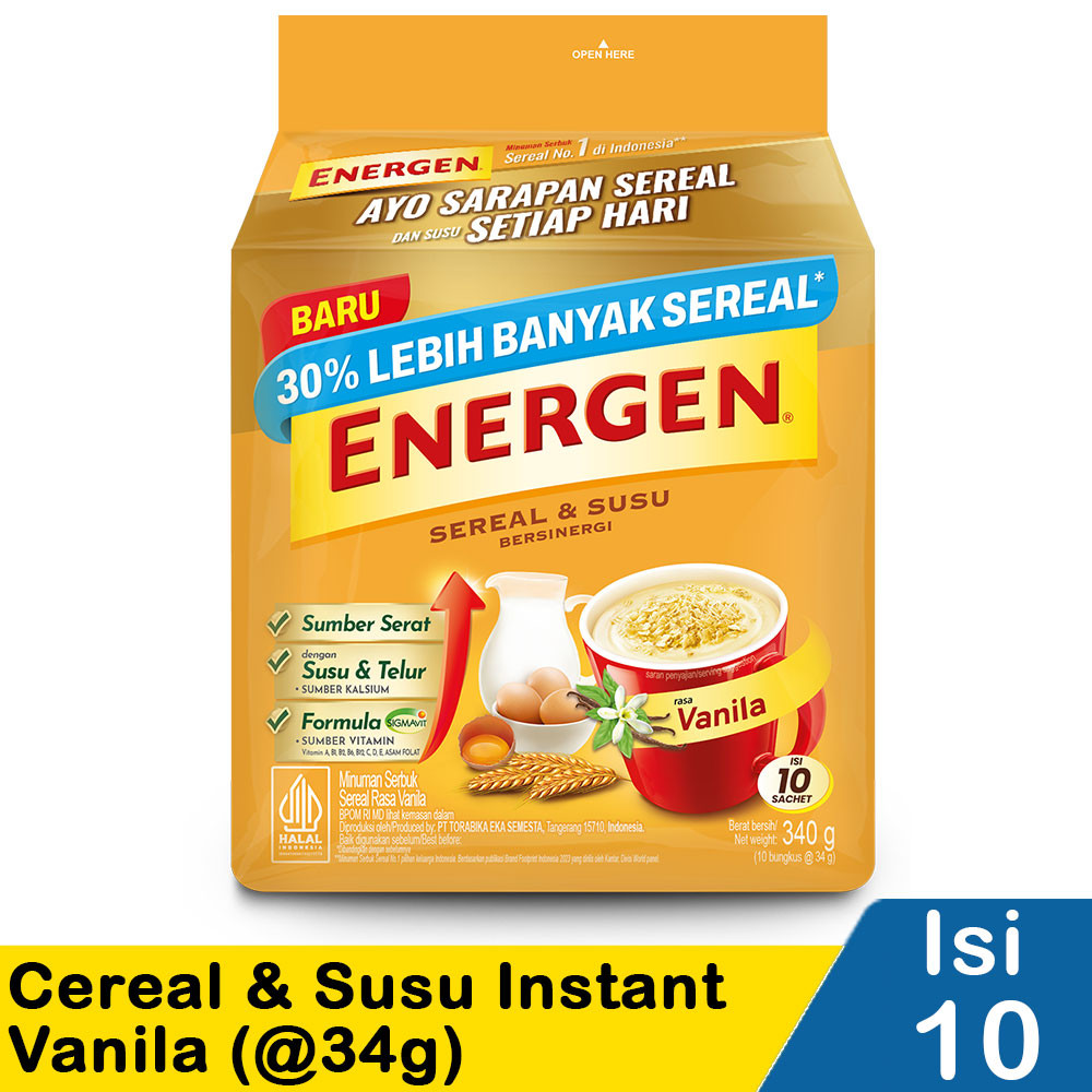Jual ENERGEN CEREAL & SUSU INSTANT VANILA 10x34g | Shopee Indonesia