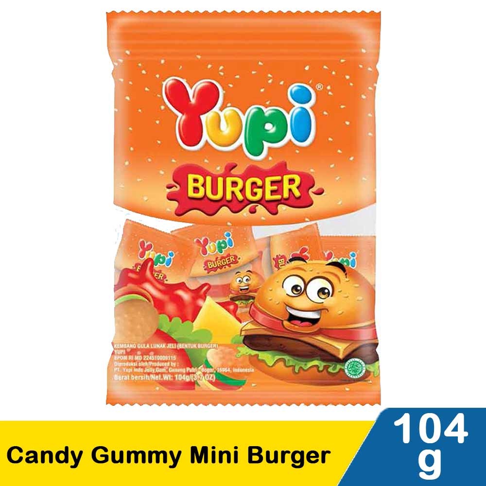 Jual YUPI CANDY GUMMY MINI BURGER 105g | Shopee Indonesia