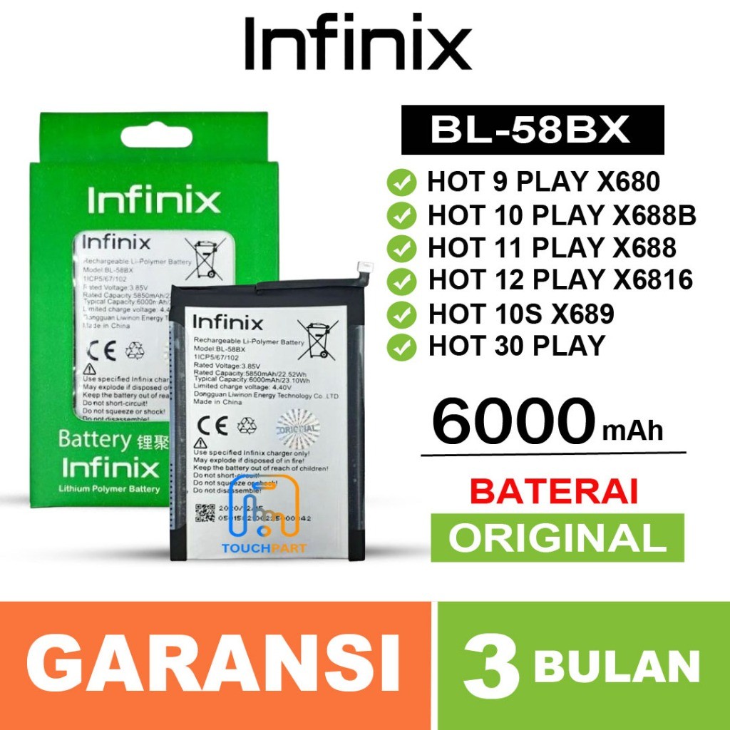 Jual BATERAI BATRE INFINIX HOT 9 PLAY X680 / HOT 10 PLAY X688B / HOT ...