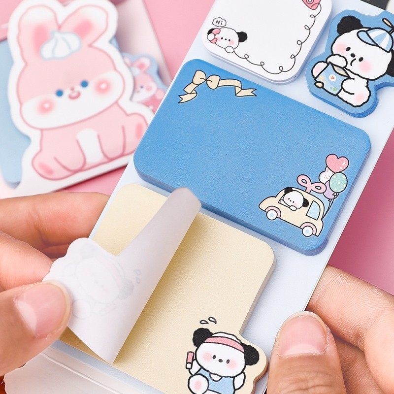 Jual -JOJU- 1 SET STICKY NOTES DAN STICKER 4 IN 1 MOTIF KARTUN ANIMAL ...