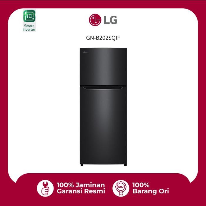 Jual LG Kulkas 2 Pintu 187L Inverter Tanpa Bunga Es Hitam GN B202SQIF ...