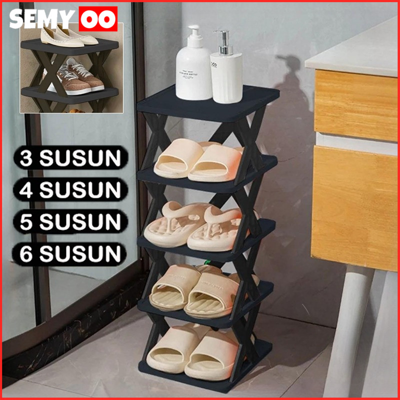 Jual SEMYOO Rak sepatu X tempat /rak sepatu susun /rak sandal tempel ...