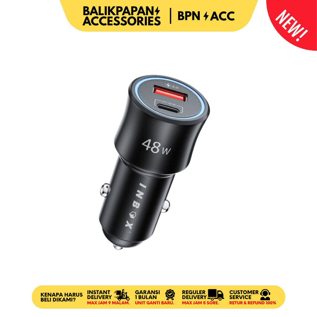 Jual Inbox Car Charger Mobil PD-RR1 Dual Output USB & Type-C Super Fast ...