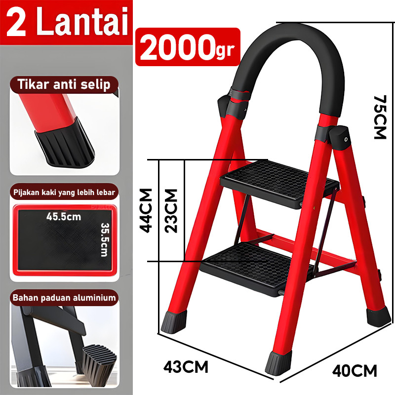 Jual Tangga Lipat Besi 6 Step Portable Max 150kg Anti Slip Tangga Rumah ...