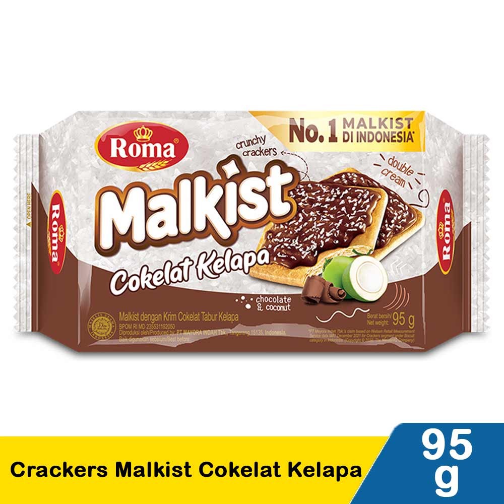 Jual ROMA CRACKERS MALKIST COKELAT KELAPA 95g | Shopee Indonesia