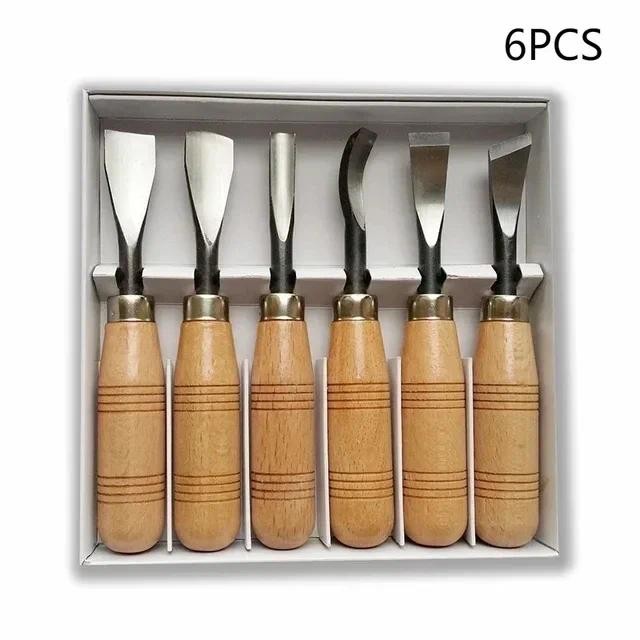 Jual 6pcs A306 Professional Wood Carving Hand Gouges Chisel Knives Tool ...