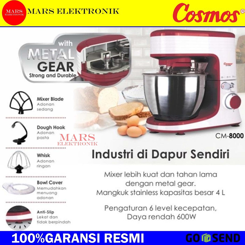 Jual COSMOS STAND MIXER CM-8000 (dengan METAL GEAR) - Premium Stand ...