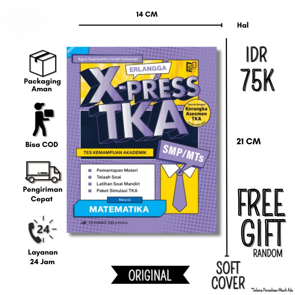 Jual ( ERLANGGA ) Xpress TKA SMP / MTS 2026 / TKA Matematika SMP 2026 ...