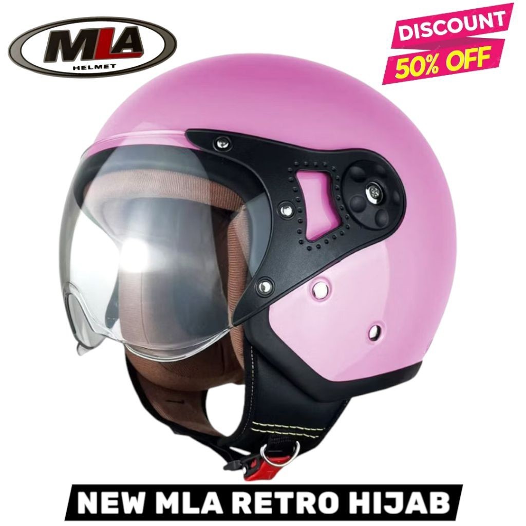 Jual Helm MLA Hijab - helm MLA Bogo Retro Dewasa Polos SNI Bisa Untuk ...