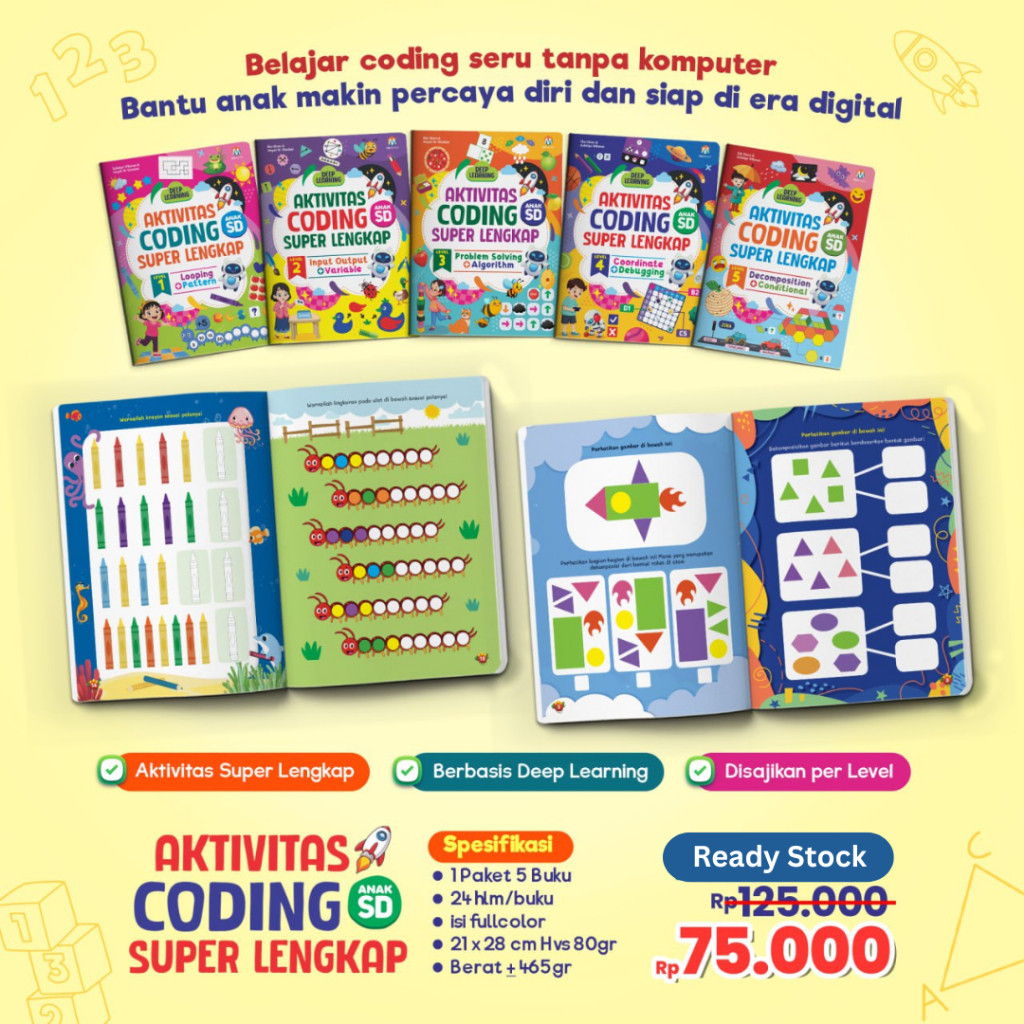 Jual TERLARIS Paket Aktivitas Coding Super Lengkap untuk Anak SD Usia 5 ...