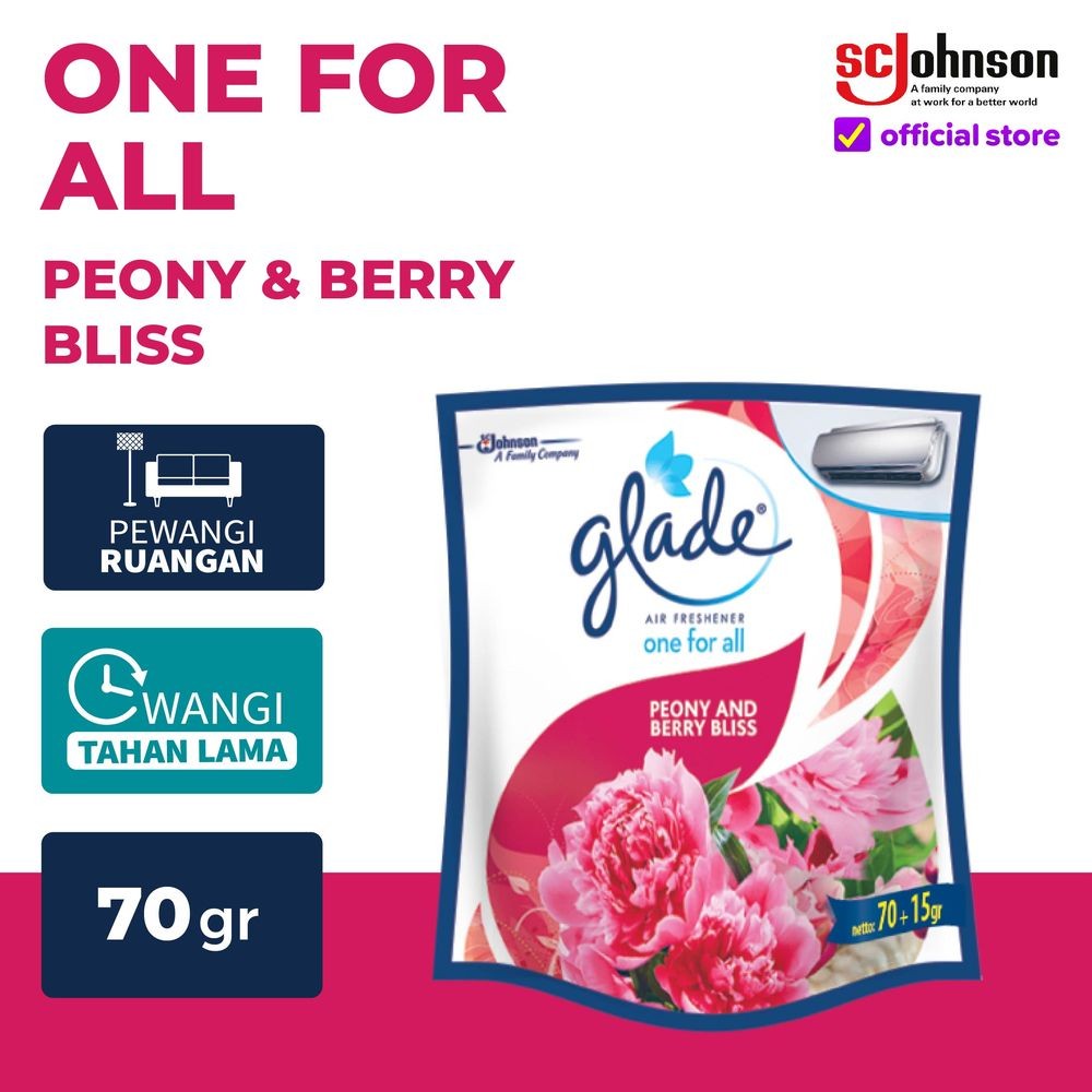 Jual GLADE AIR FRESHENER ONE FOR ALL PEONY&BERY BLIS 70+15g | Shopee ...