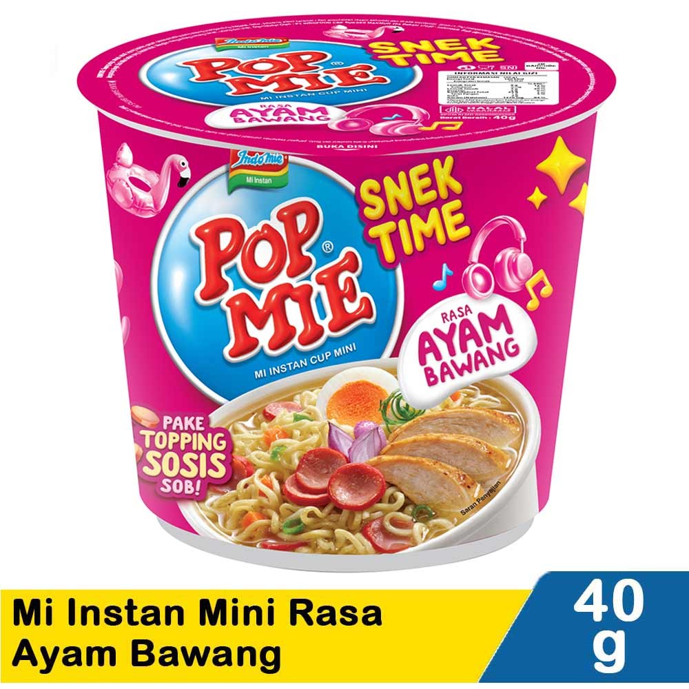 Jual POP MIE MI INSTAN MINI / SNEK TIME AYAM BAWANG 40g | Shopee Indonesia