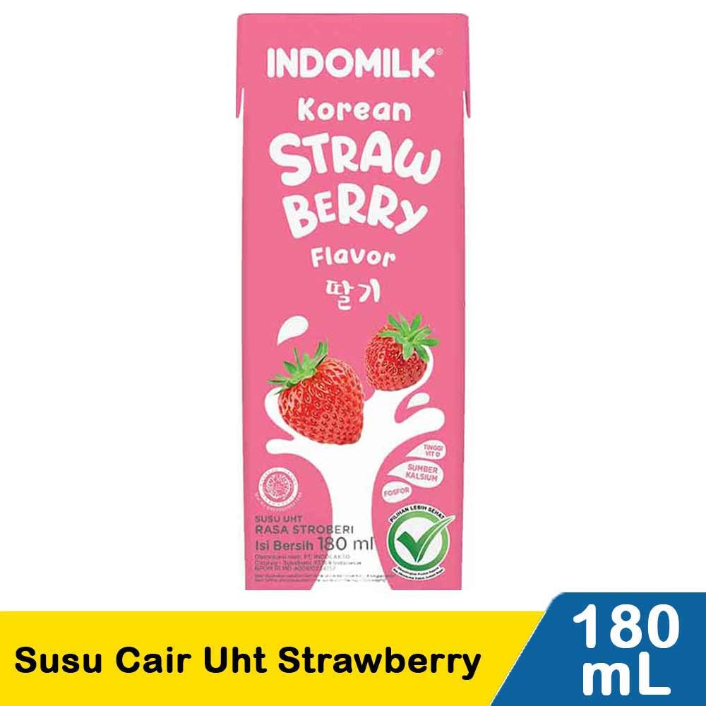 Jual INDOMILK SUSU CAIR UHT STRAWBERRY 180mL | Shopee Indonesia