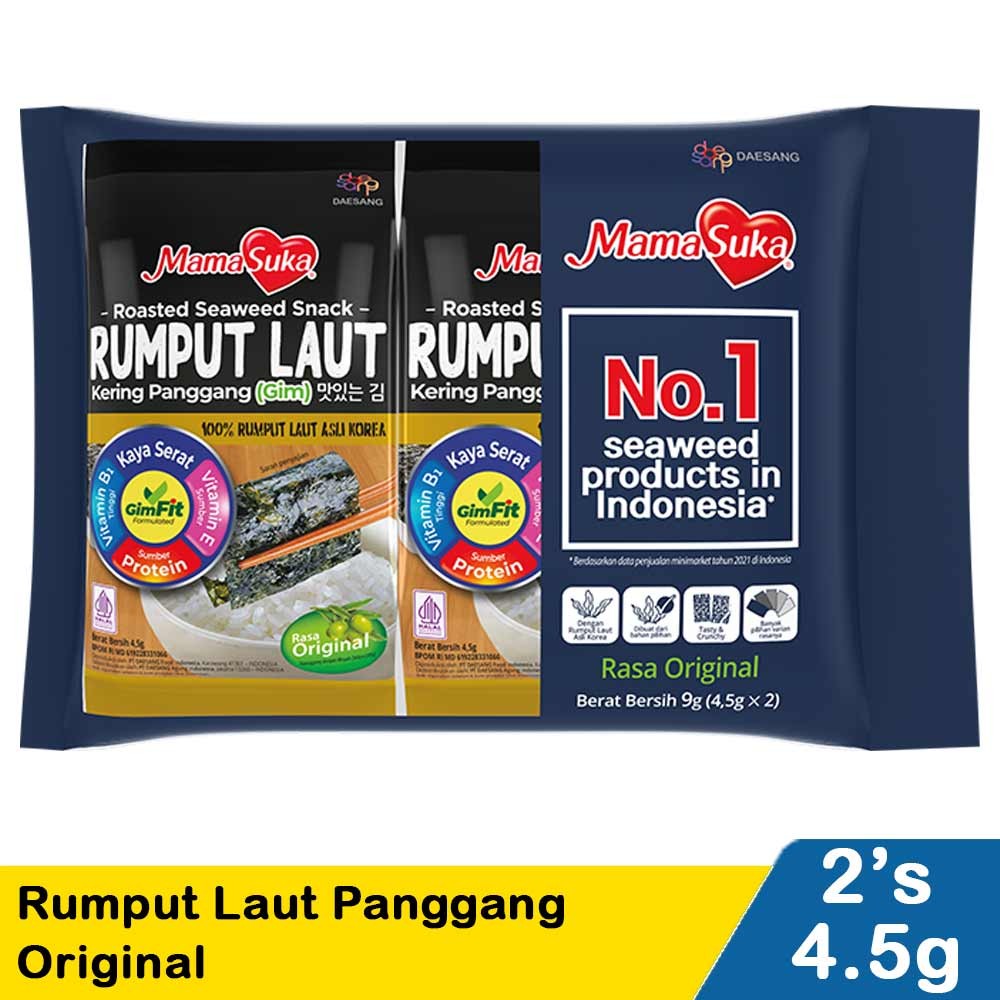 Jual MAMASUKA RUMPUT LAUT PANGGANG (NORI) 2x4.5g | Shopee Indonesia