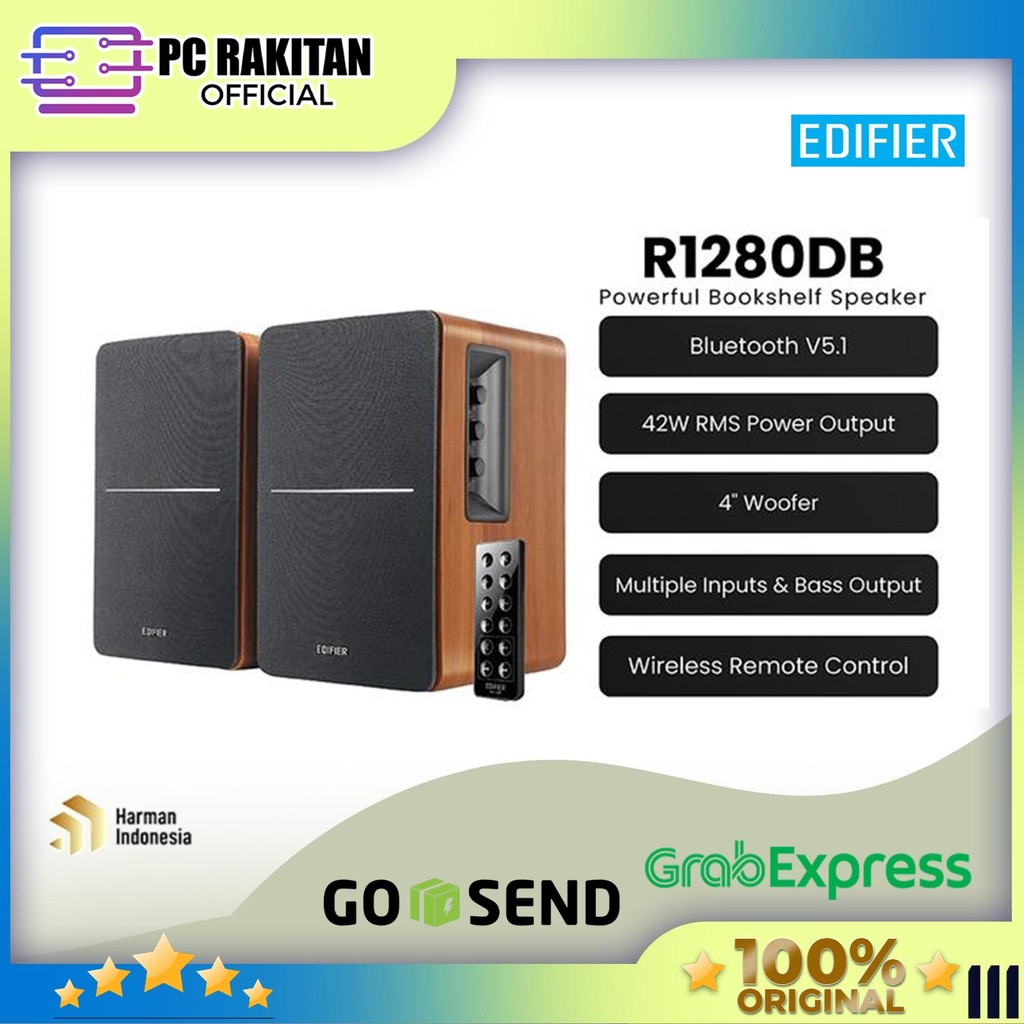 Jual EDIFIER R1280DB POWERFUL BOOKSHELF SPEAKERS - BROWN | Shopee Indonesia