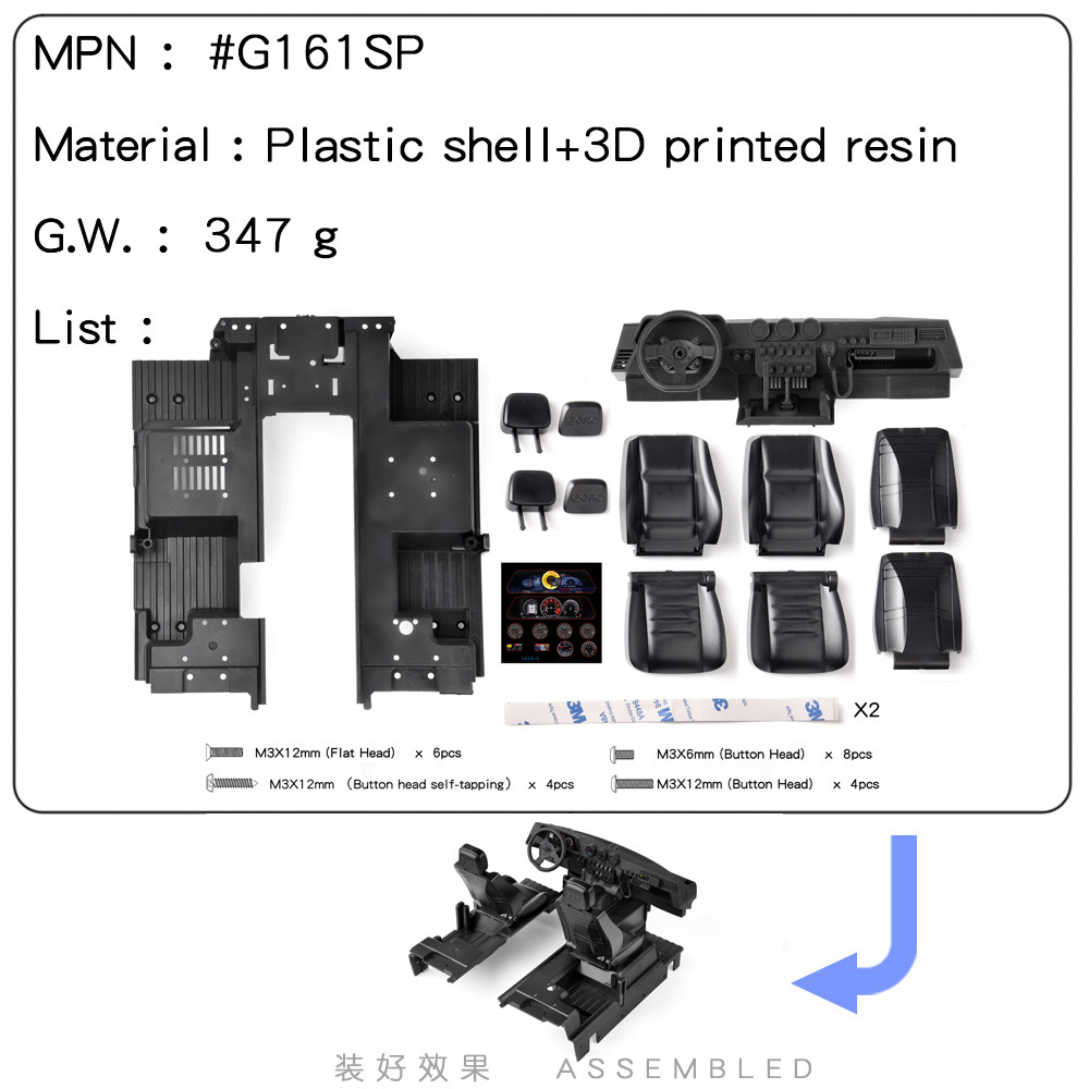 Jual Grc Interior Kit / Seat / Dashboard For 1/10 Rc Crawler Car Trasx ...