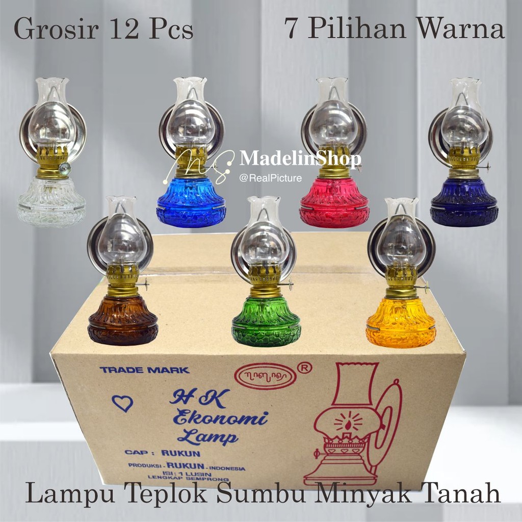 Jual 1 LUSIN (12pcs) Lampu Teplok Minyak Tanah Mangkok Semprong Kaca ...