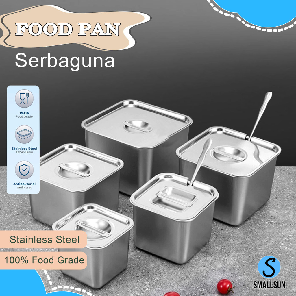 Jual [SS] Box Sauce Stainless Kotak Saus Persegi + Tutup Food Box ...
