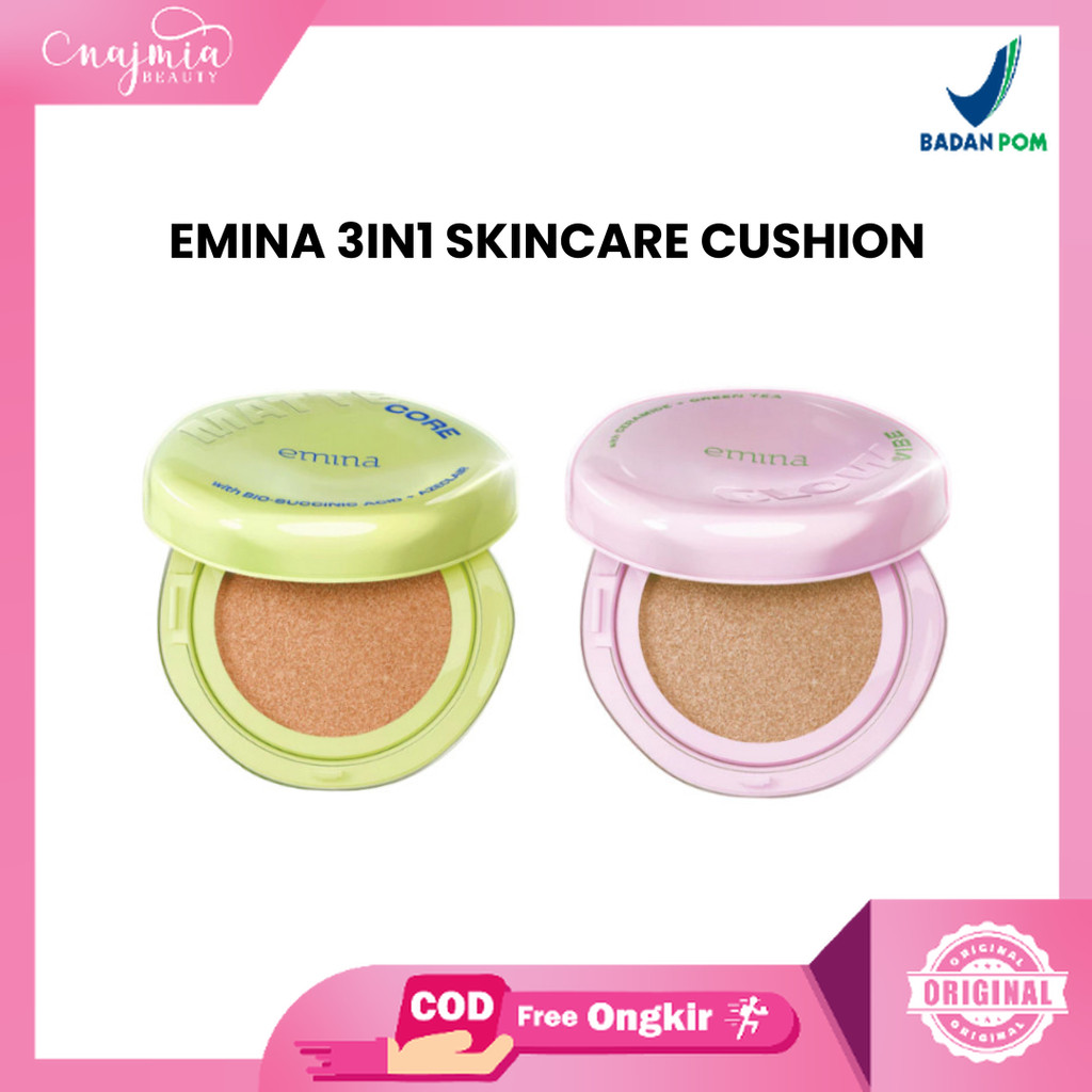 Jual Najmia - Emina Glow & Matte 3in1 Skincare Cushion SPF 50 PA++++ 13 ...
