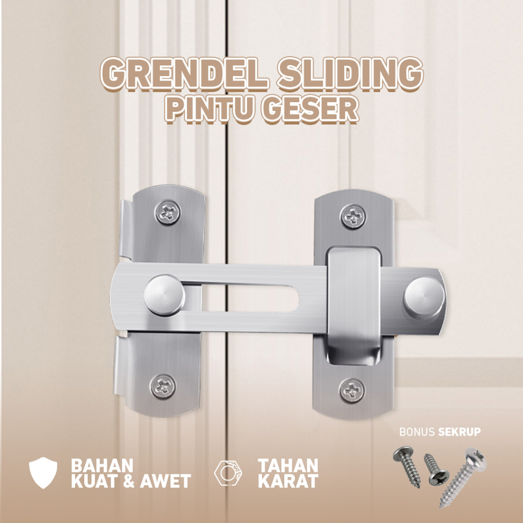 Jual YGS-G204-Grendel Sliding 180* Stainless Pintu Geser Free Skrup ...