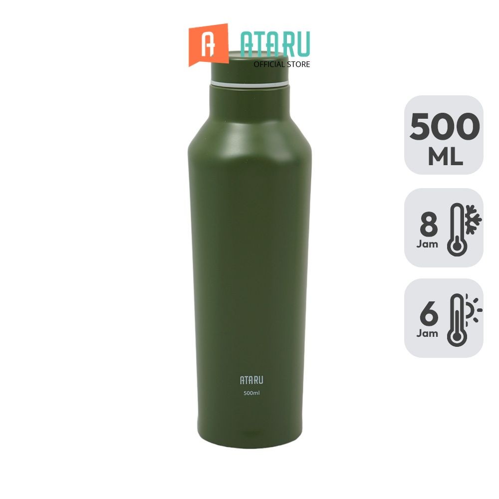 Jual Ataru Botol Vacuum Flask Stainless Steel 500 ml - Hijau Tumbler ...