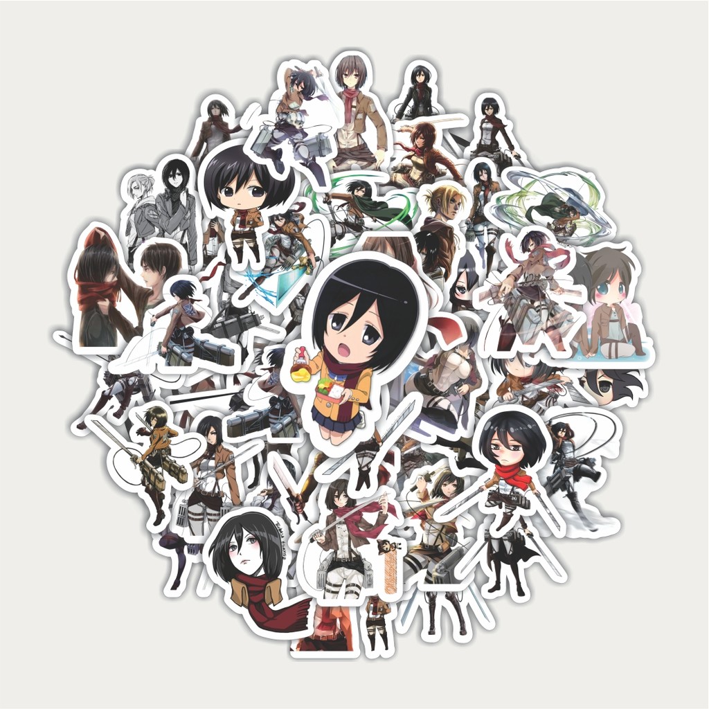 Jual Sticker Pack Stiker Anime Attack On Titan Anime Version Mikasa ...