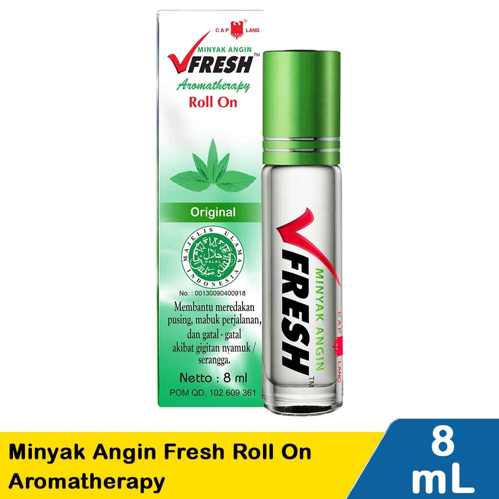 Jual CAP LANG MINYAK ANGIN V FRESH ROLL ON ORIGINAL 8mL | Shopee Indonesia