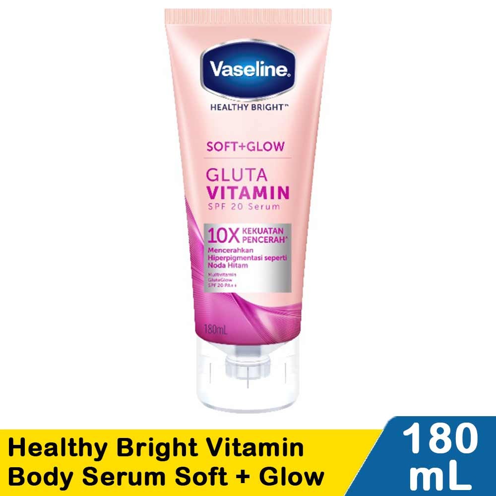 Jual VASELINE HEALTHY BRIGHT SOFT+GLOW GLUTA VIT SERUM SPF20 180mL ...