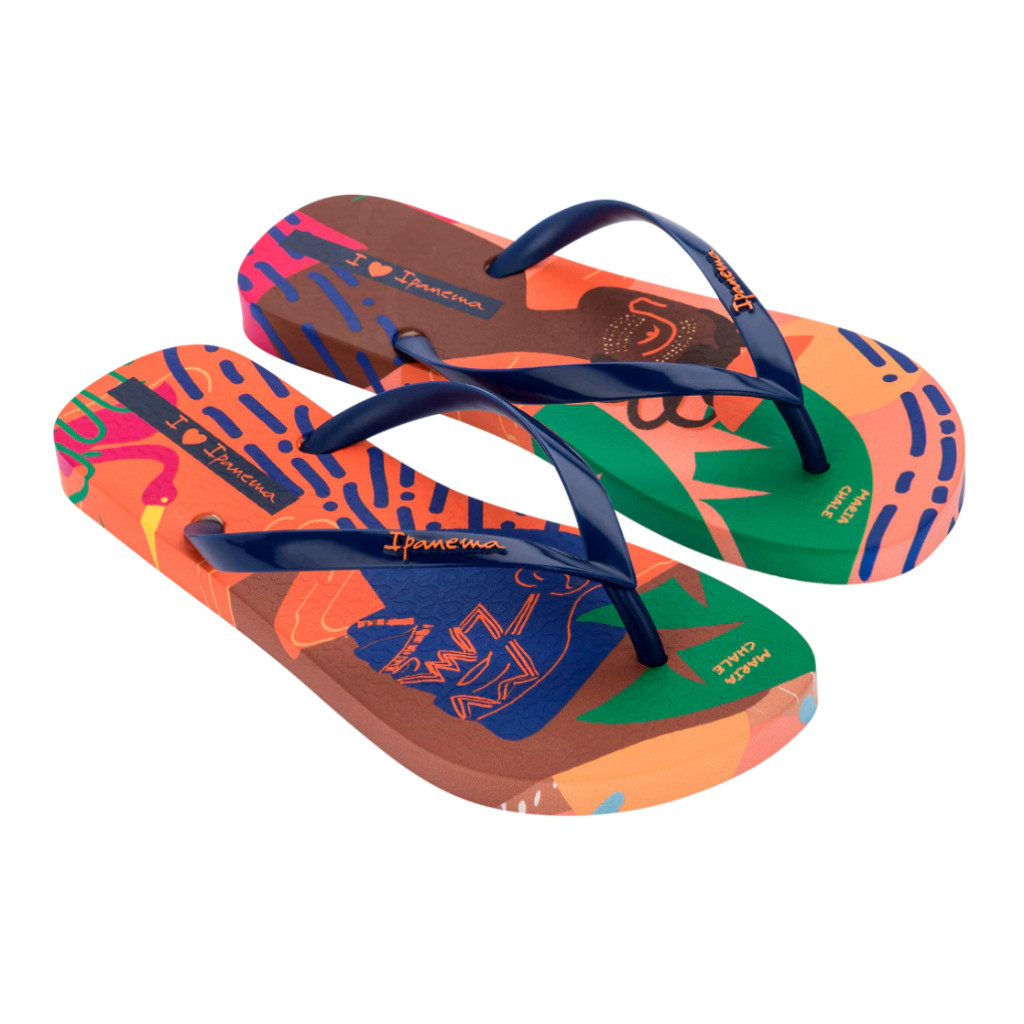 Jual Sandal Jepit Wanita Ipanema Graffiti V Fem Beige/Blue/Brown ...