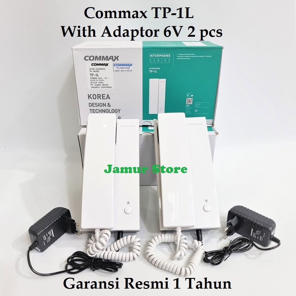 Jual Intercom Kabel 2 Arah Commax TP-1L With Adaptor 2pcs Interphone ...