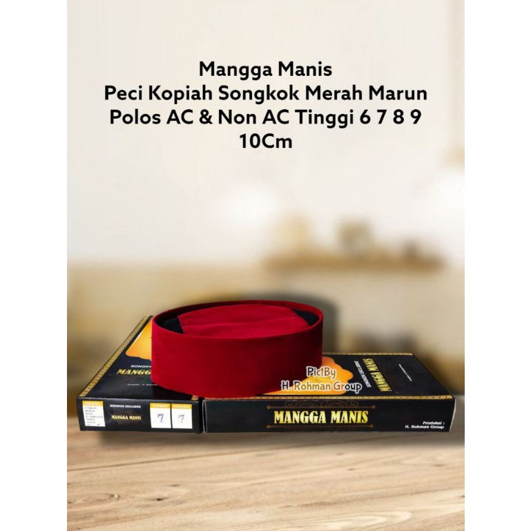 Jual Peci Merah Betawi Tinggi 6-7-8-9-10 Songkok Presiden Polos AC ...