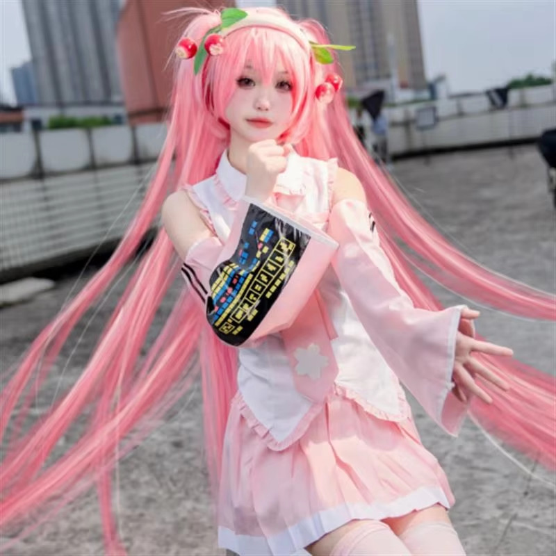 Jual Pink Miku Cosplay Costume Performance Suit Cos Suit Hatsune Miku ...