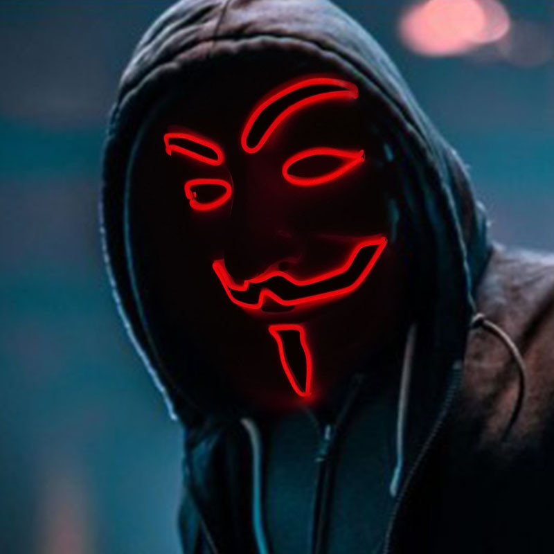 Jual Cosplay Costume Prop Luminous Full Face Guy Fawkes Mask Hacker ...