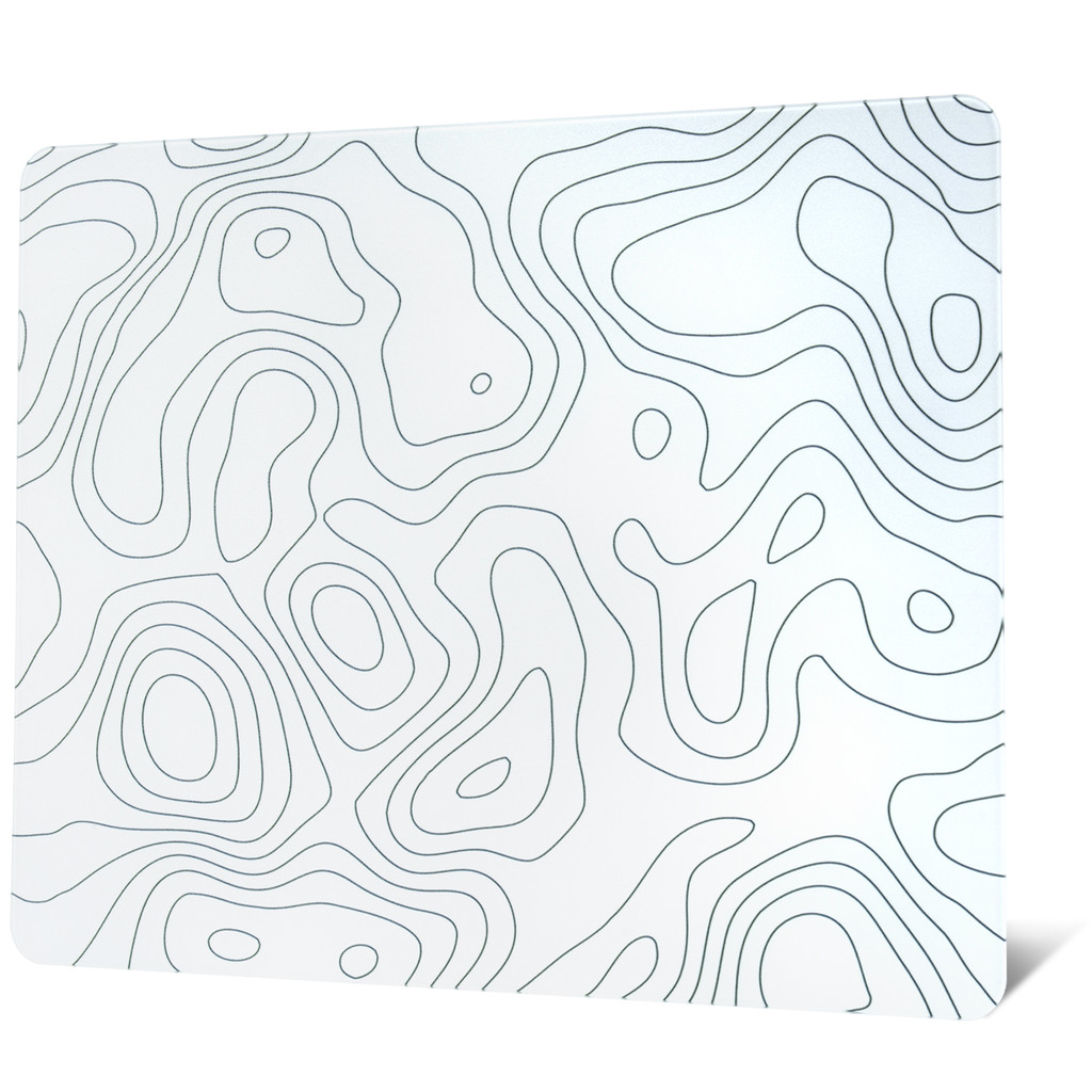 Jual XVX White Glass Mouse Pad Topographic Map Large Glass Gaming ...