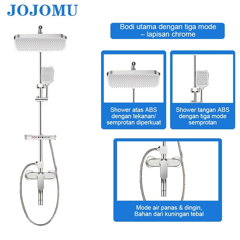 Jual SUS304 4in1 paket shower tiang stainless hitam Set Shower Panas ...