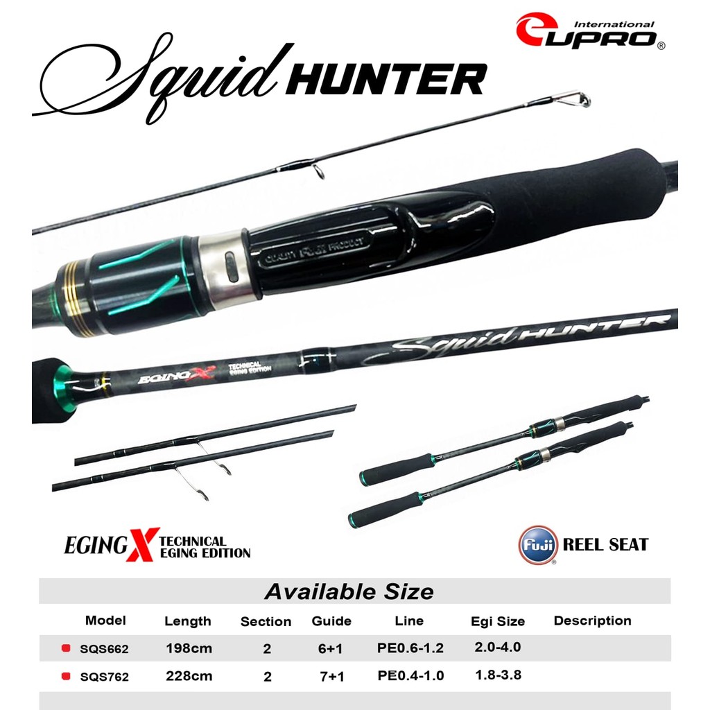 Jual EUPRO Joran Pancing Spinning SQUID HUNTER 682 - 762 Hi-Carbon ...