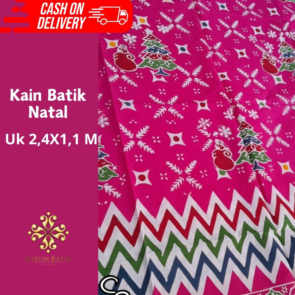 Jual Kain Batik Cap Bahan Katun Motif Natal Batik Natal 2509240001 ...