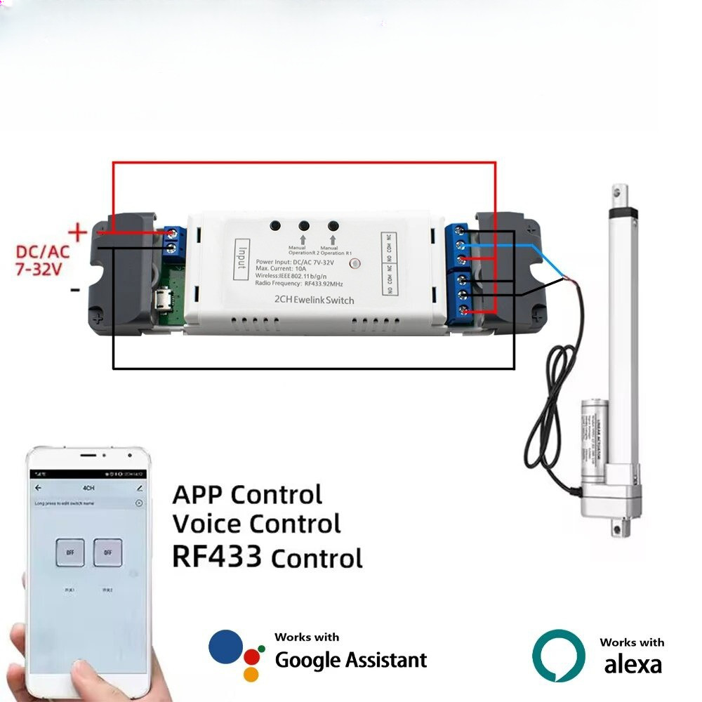Jual eWelink Switch Electric Linear Actuator Motor Smart Wifi ...