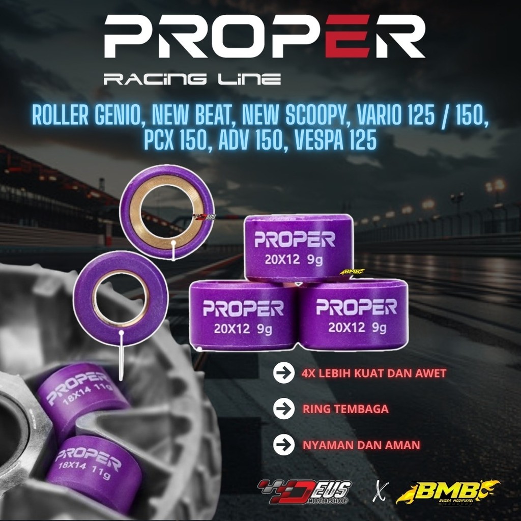 Jual Proper Roller 3pcs Honda Genio Beat deluxe Vario 125 150 PCX ADV ...