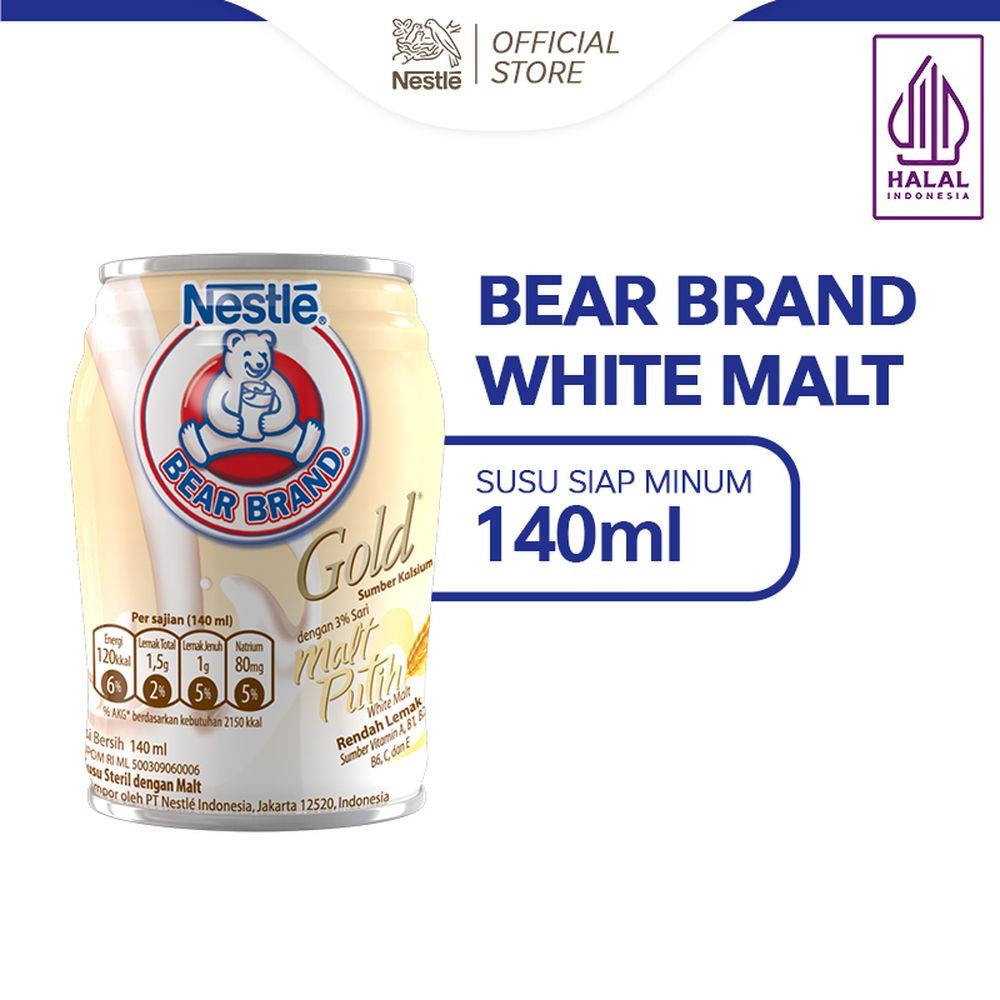 Jual BEAR BRAND SUSU ENCER GOLD MALT PUTIH 140mL | Shopee Indonesia