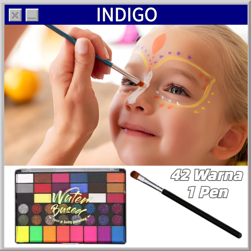 Jual 42 Warna+1Pen cat wajah Face Body Painting wajah waterproof Set ...
