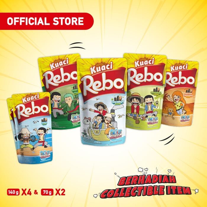 Jual [ DEL MONDO ] Rebo Kuaci x One Piece Rasa Original, Green Tea ...