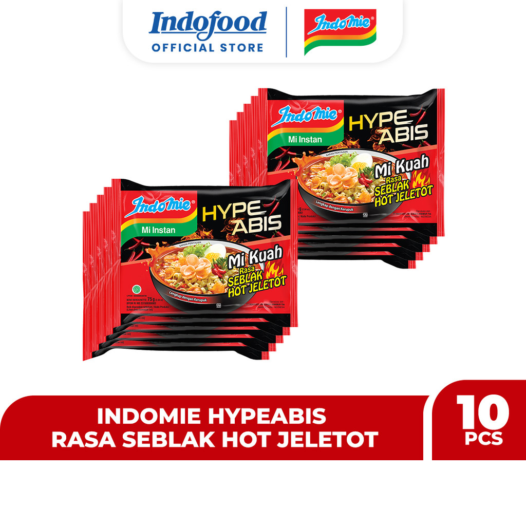 Jual 10 PCS - Indomie HypeAbis Rasa Seblak Hot Jeletot 75 Gr | Shopee ...