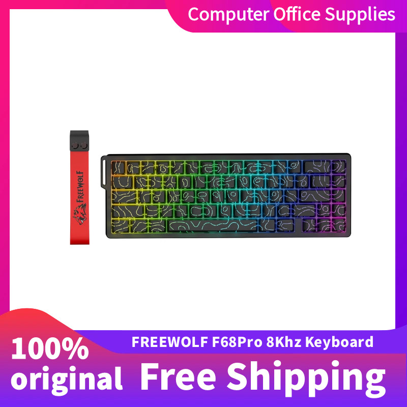 Jual FREEWOLF F68/F68Pro Magnetic Axis Mechanical Keyboard Seven Color ...