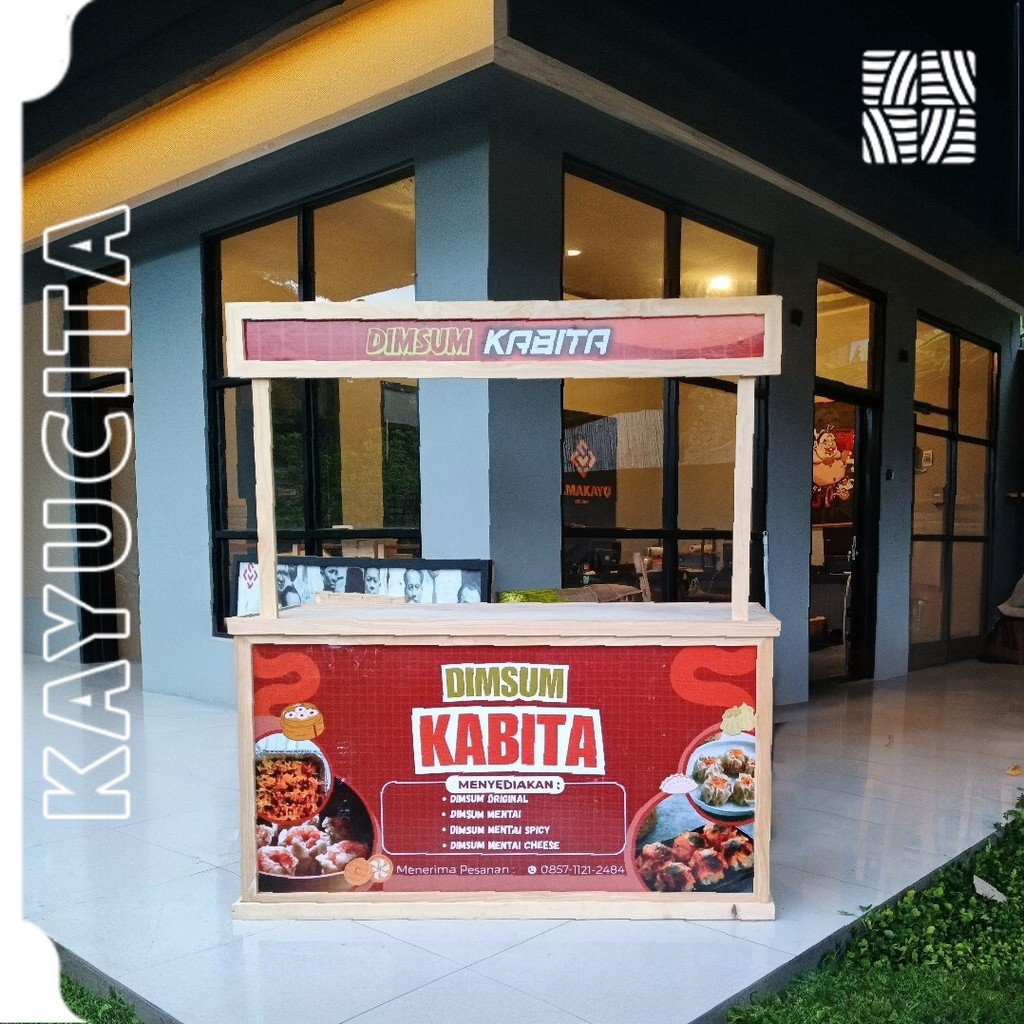 Jual Booth Portable Lipat Usaha Makanan Minuman | Meja Jualan Kayu Free ...